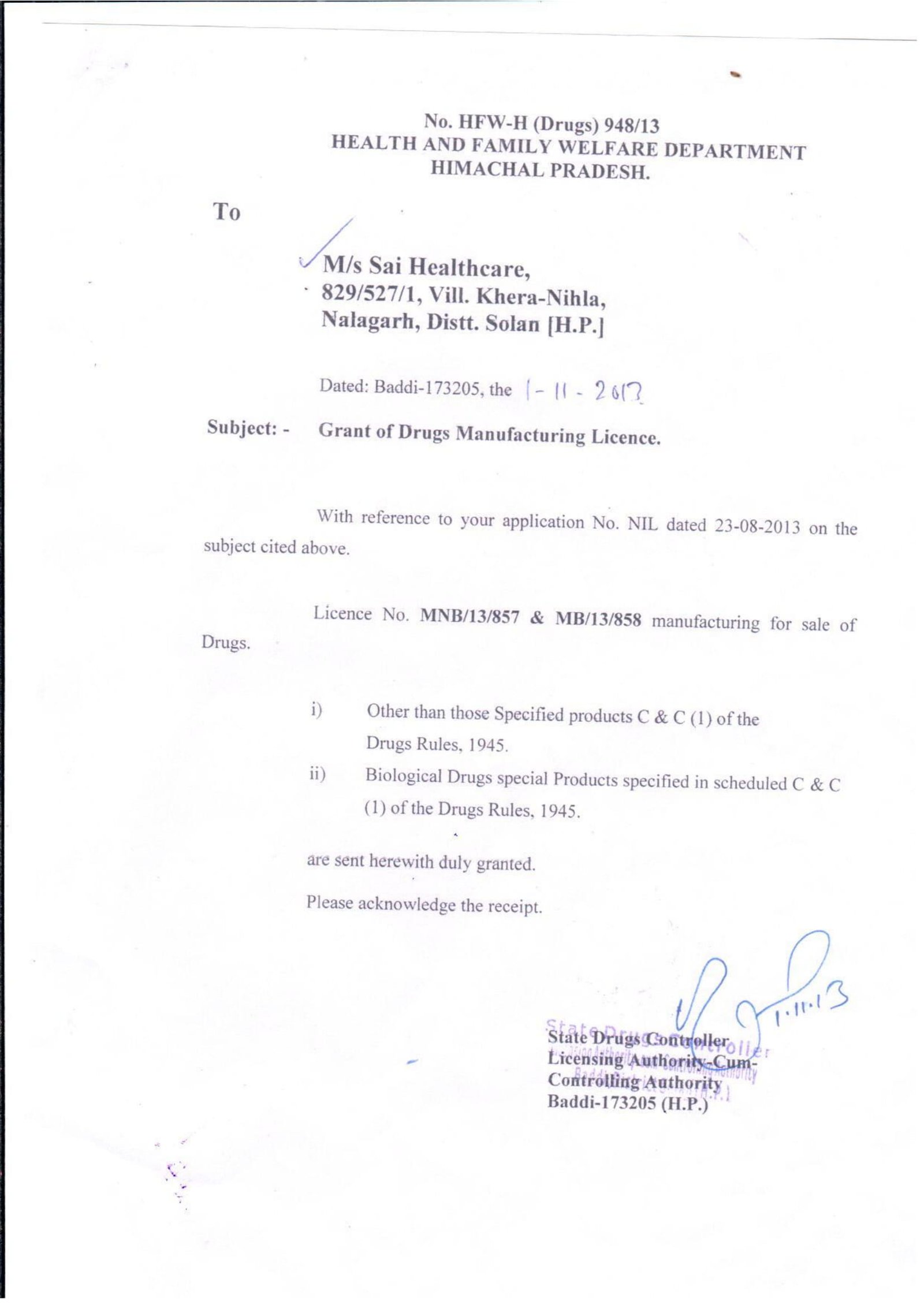 Certificates – Shri Sai Healthcare